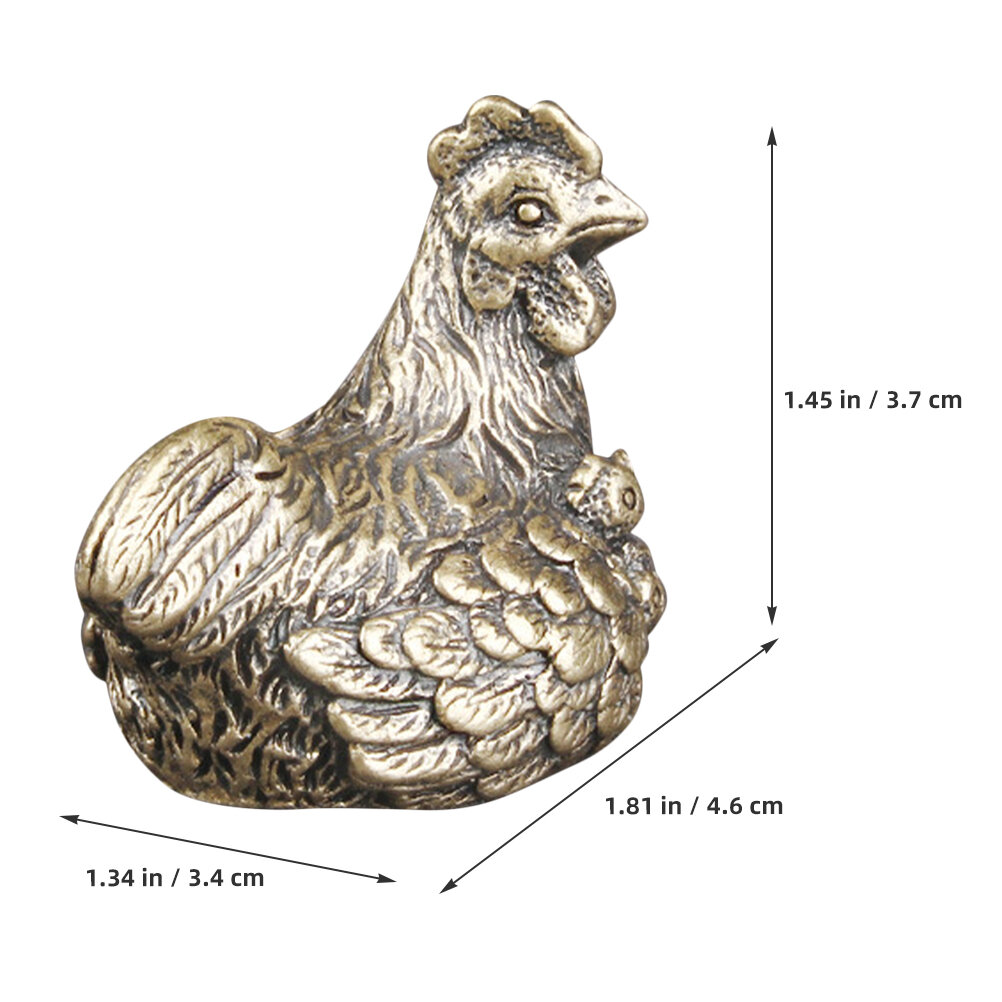 Винтажная Статуэтка Петуха Из Бронзы Золотого Цвета Размер 4.60X3.70X3.40Cm