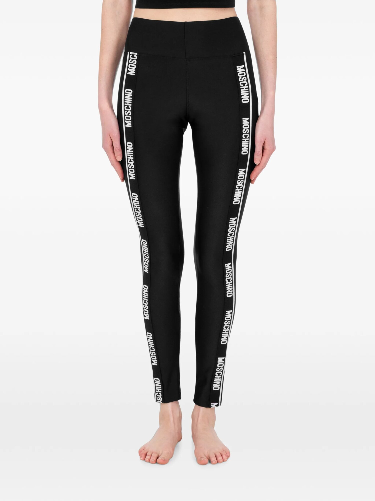 Легинсы MOSCHINO Logo-tape leggings, размер 42, черный — фото 1