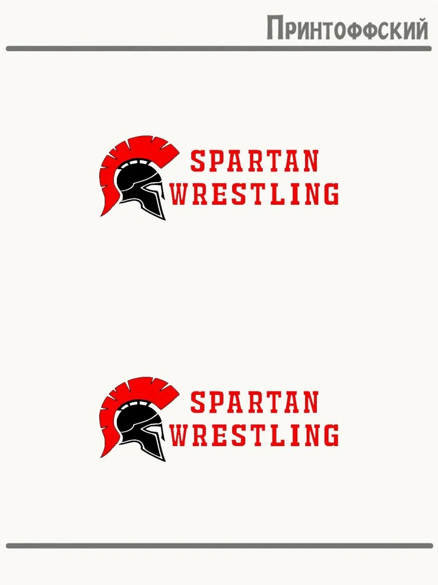 2-е (Две) Термонаклейки spartan wrestling