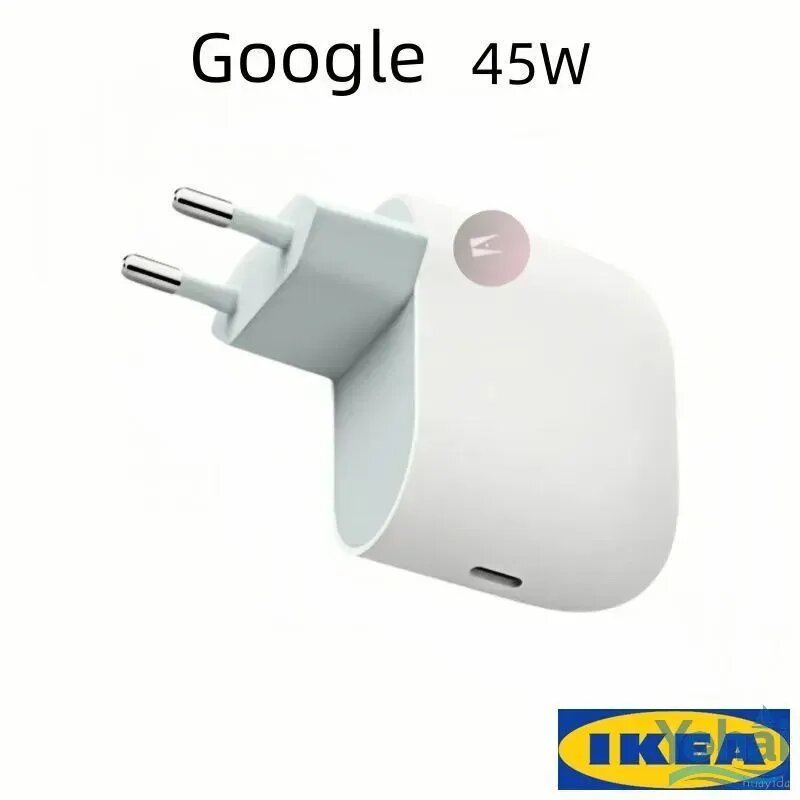 Зарядное устройство Google 45W USB-C с GaN (PD3.0/PPS) для быстрой зарядки Pixel 9/8/7 Pro, Samsung Galaxy и ноутбуков