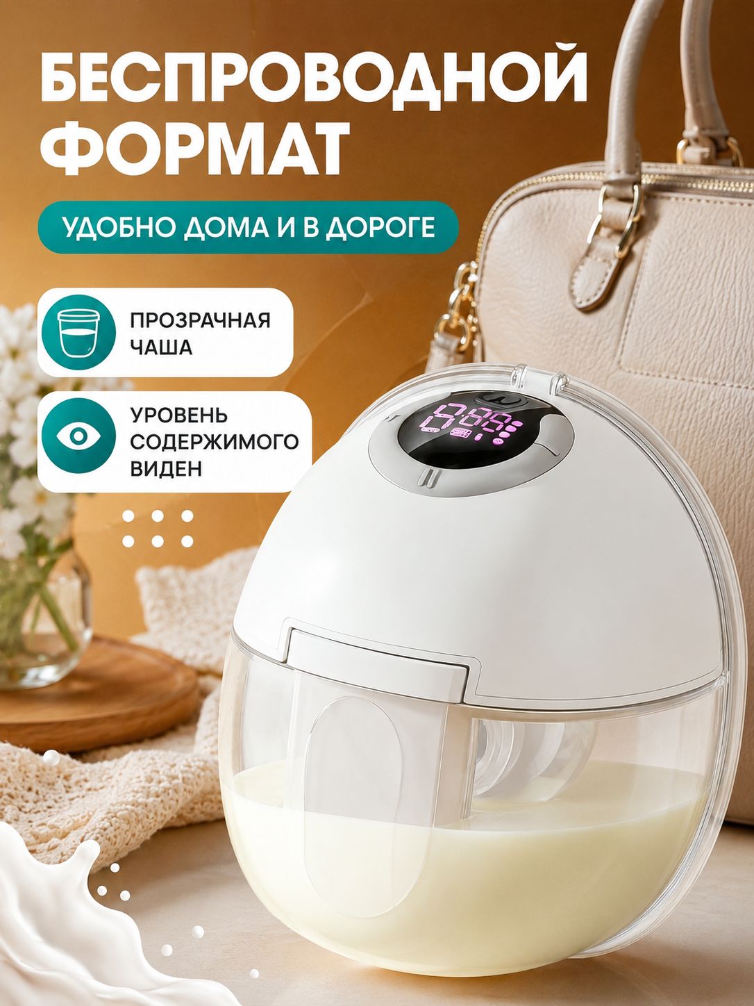 Портативный беспроводной молокоотсос электрический, Артикул: 5864857884