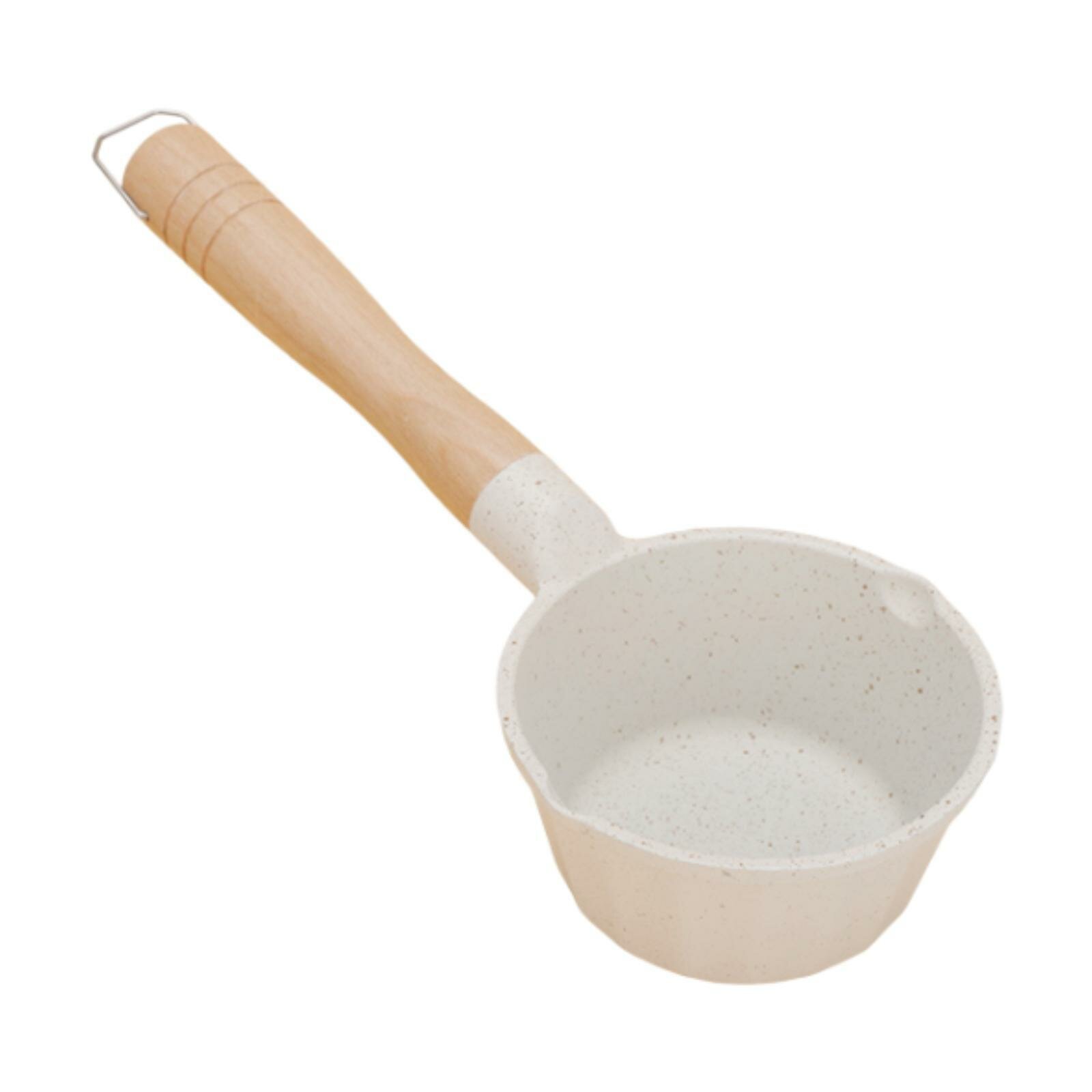 Milk Pan Porridge Pot 280ml Boiling Pot Mini Saucepan for Gas Stoves Outdoor White