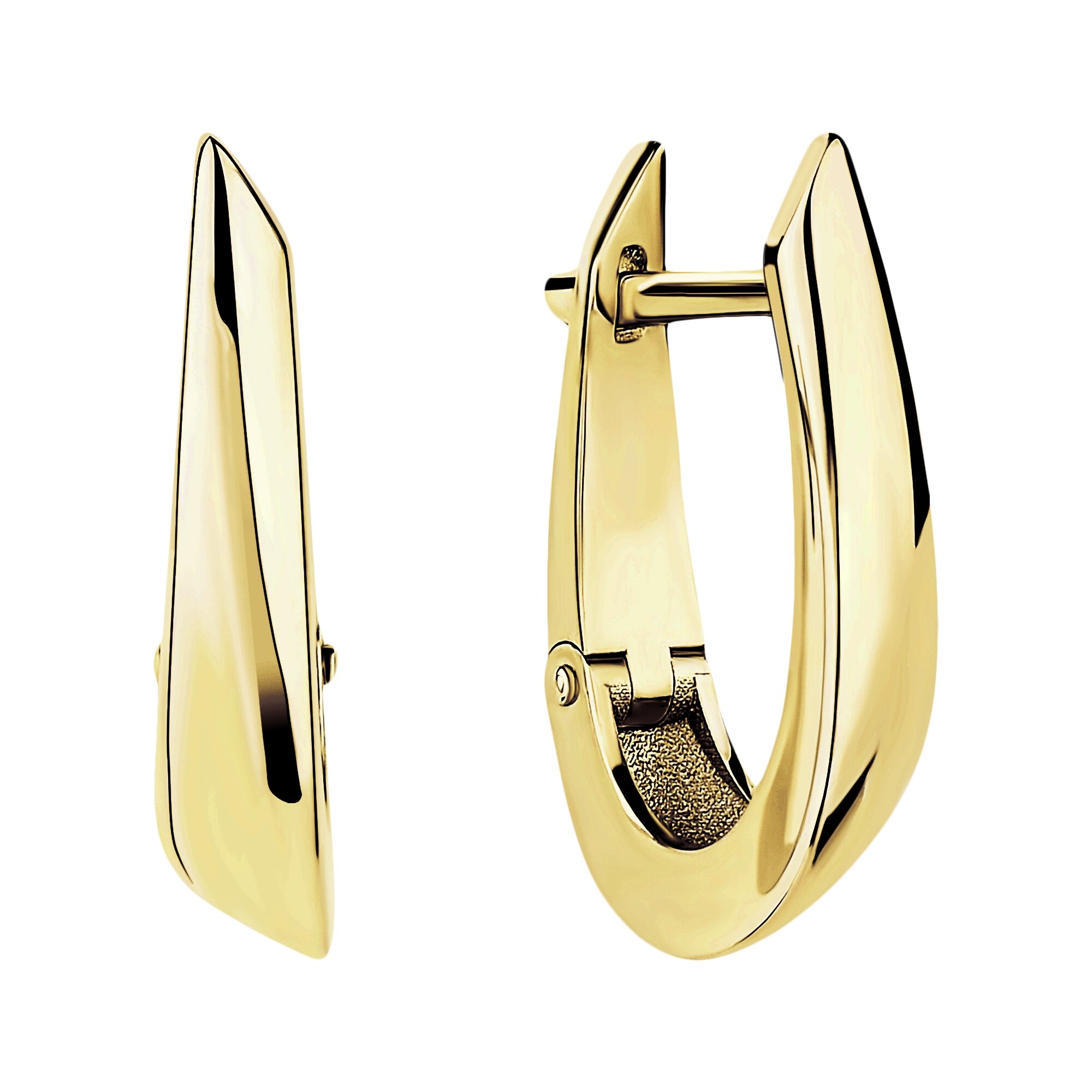 Серьги, серебро, 925 проба, золочение