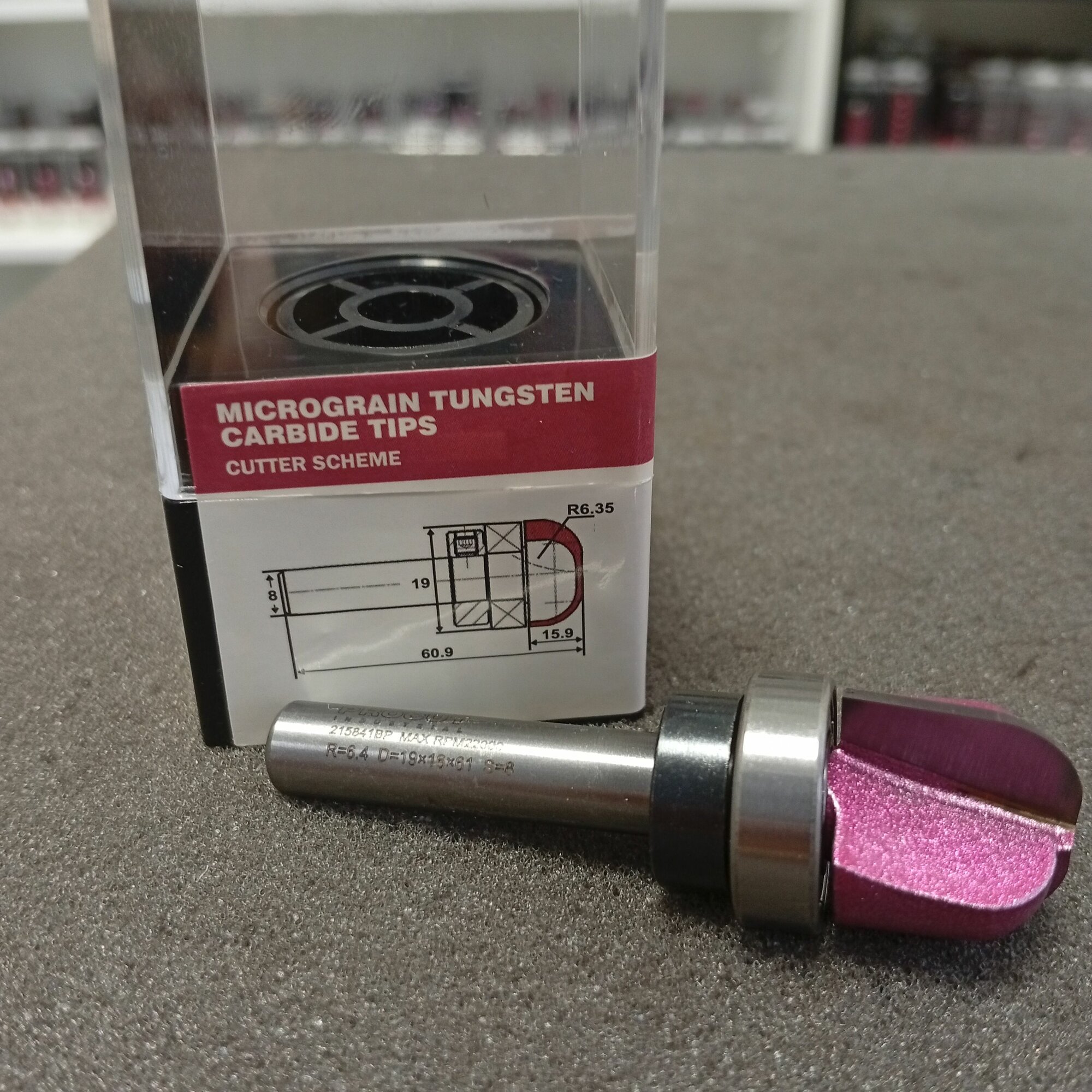 Фреза для желобов и чаш ( с верхним подшипником) проф. серия Z 2 R 6.4 D 19x16x48 S 8 PROCUT