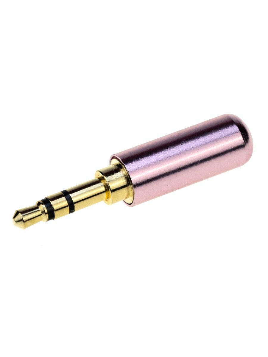 Аудио штекер, коннектор разъем Mini Jack 3.5мм, 3pin (Розовый)