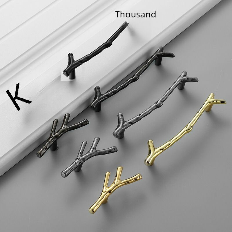 5 шт Ручка мебельная в виде ветки дерева для комода шкафа кухни KAK, серебро, Расстояние между отверстиями 128 мм