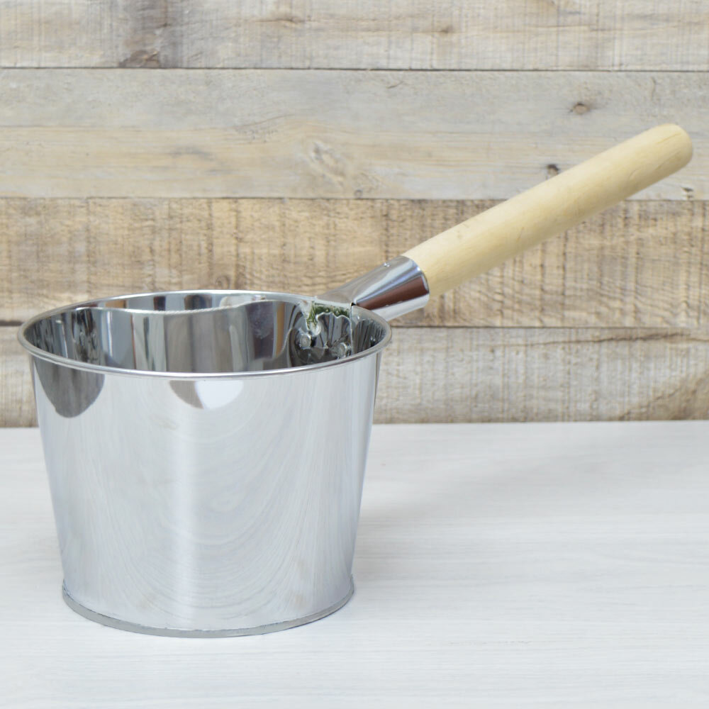 Ковш банный 2,5л из нержавеющей стали с деревянной ручкой для сауны и бани, надежный и практичный аксессуар