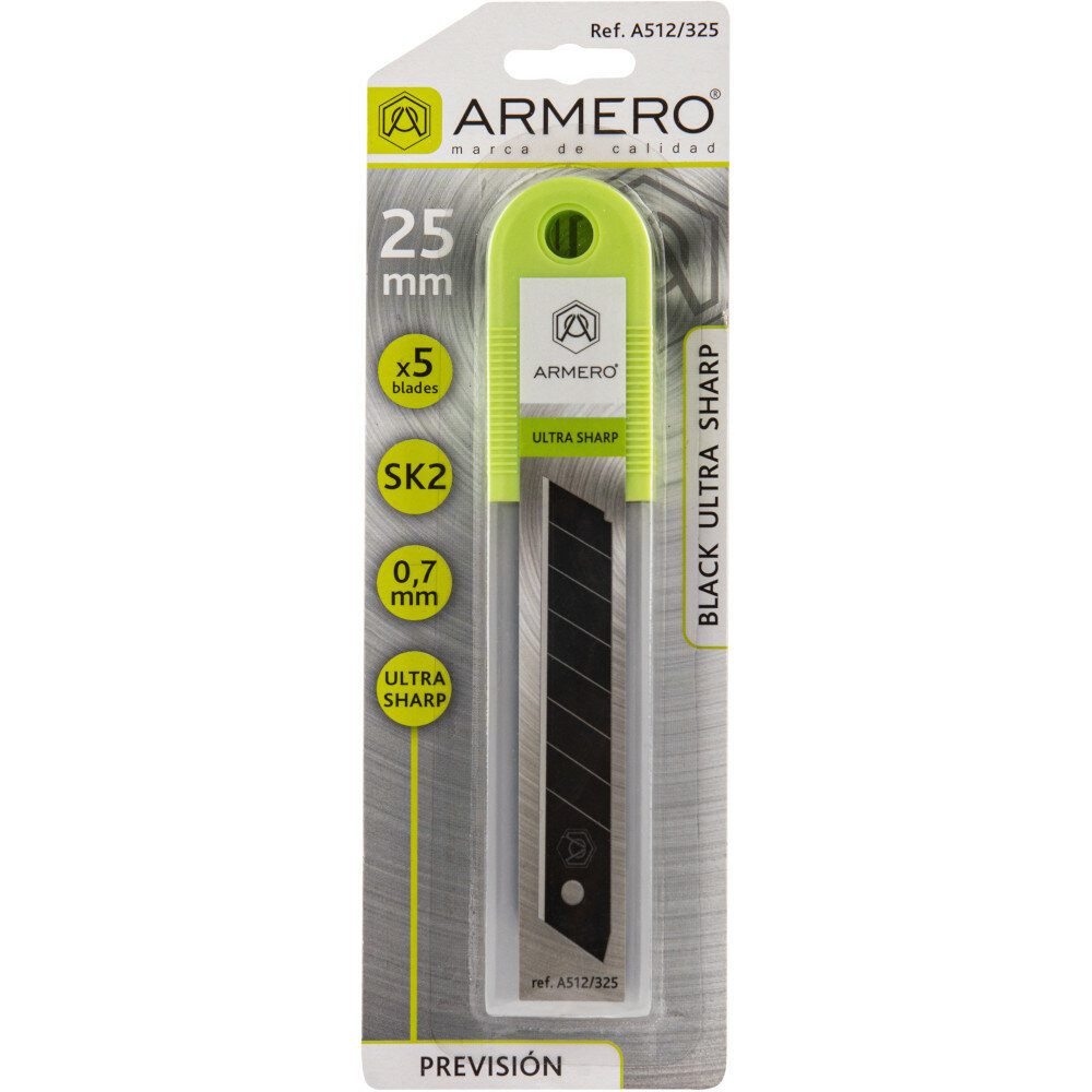 Лезвие ARMERO сегментное 25 мм Black (5 шт.) A512/325