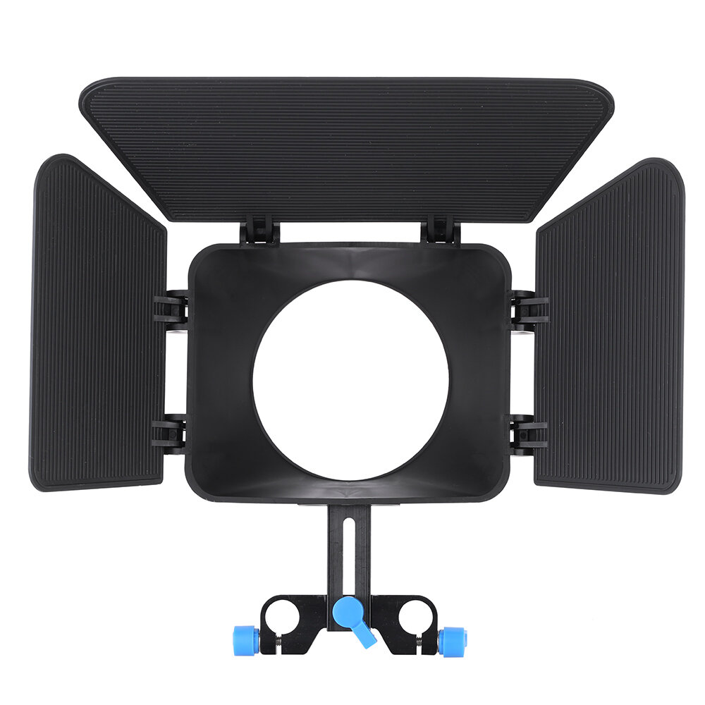 Matte Box Camshade для 15mm Rail Rod Follow Focus Rig Cage Movie Kit Film Making System для Nikon Canon DSLR Camera Camcorder DVR DV Recorder, цвет: Black with Blue Knob, материал: PS & Anodized Black Metal, внутренний диаметр: 88mm, вес товара: 200g,