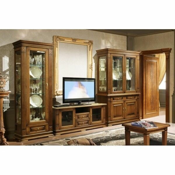 Стенка в гостиную деревянная Верди 044 из сосны