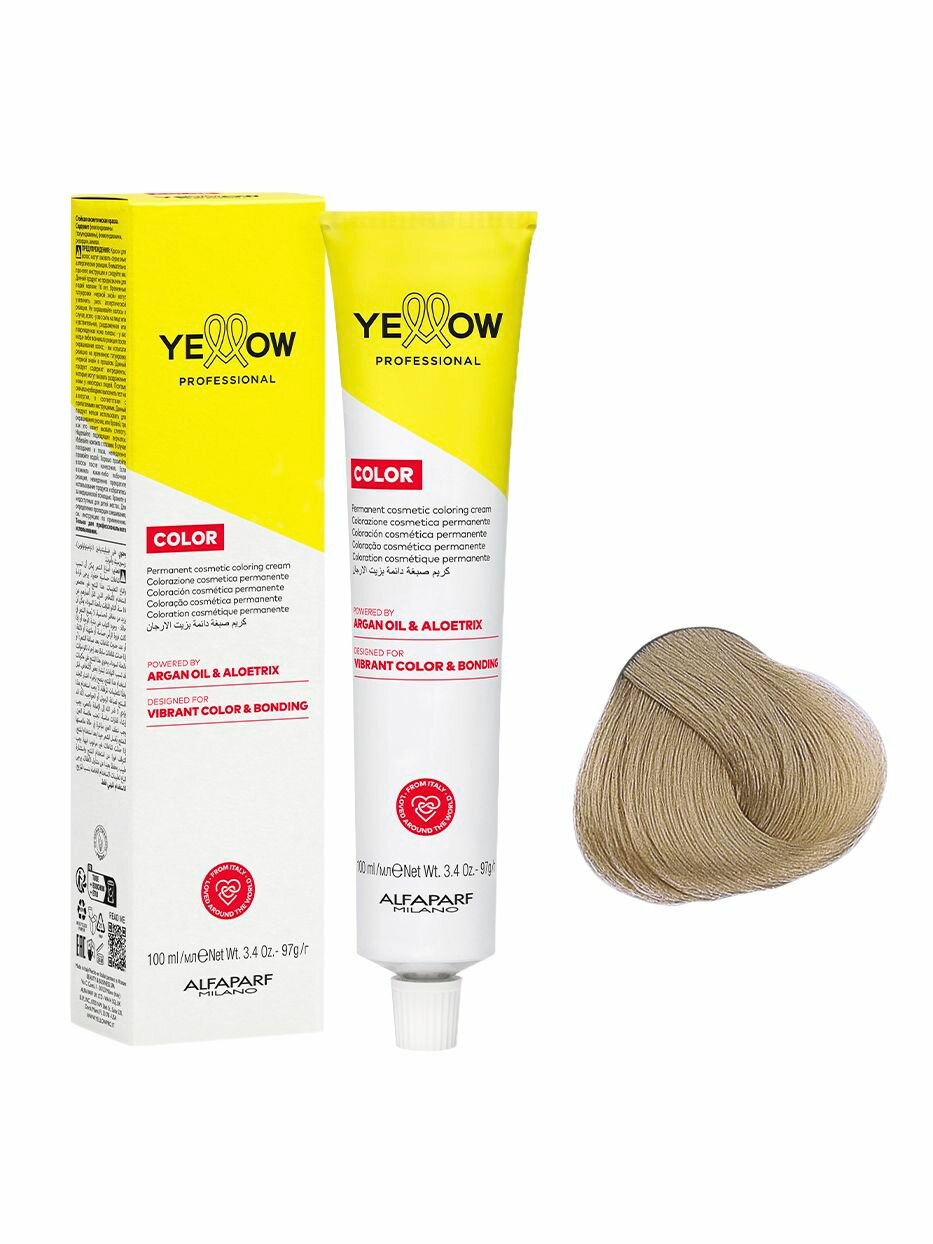 Краска для волос перманентная профессиональная YE COLOR 9.17 (светлый интесивно-медный блонд), 100 мл 29281
