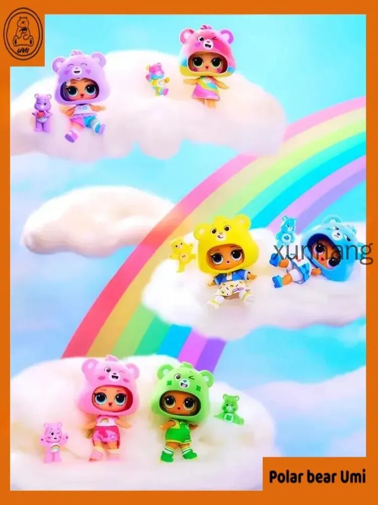 Кукла LOL Surprise Care Bears, коллекционная, с аксессуарами, фиолетовая, розовая, голубая, 8 см — фото 1