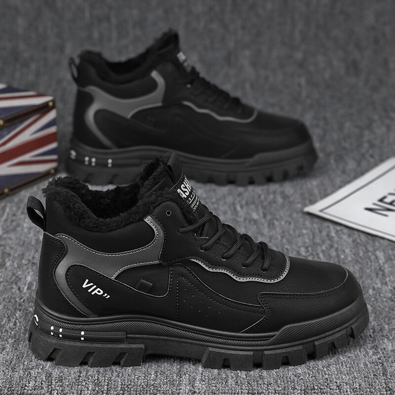 LUO Обувь мужская Зимняя для пожилых Высокая обувь нагретая/LD868-1 black