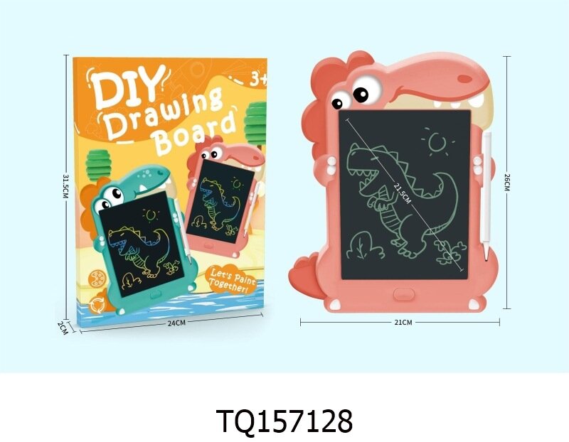 Детская электронная доска для рисования с изображением мультяшного динозавра, ЖК-дисплей, функция стирания одним нажатием, цветная доска для граффити, игрушка.