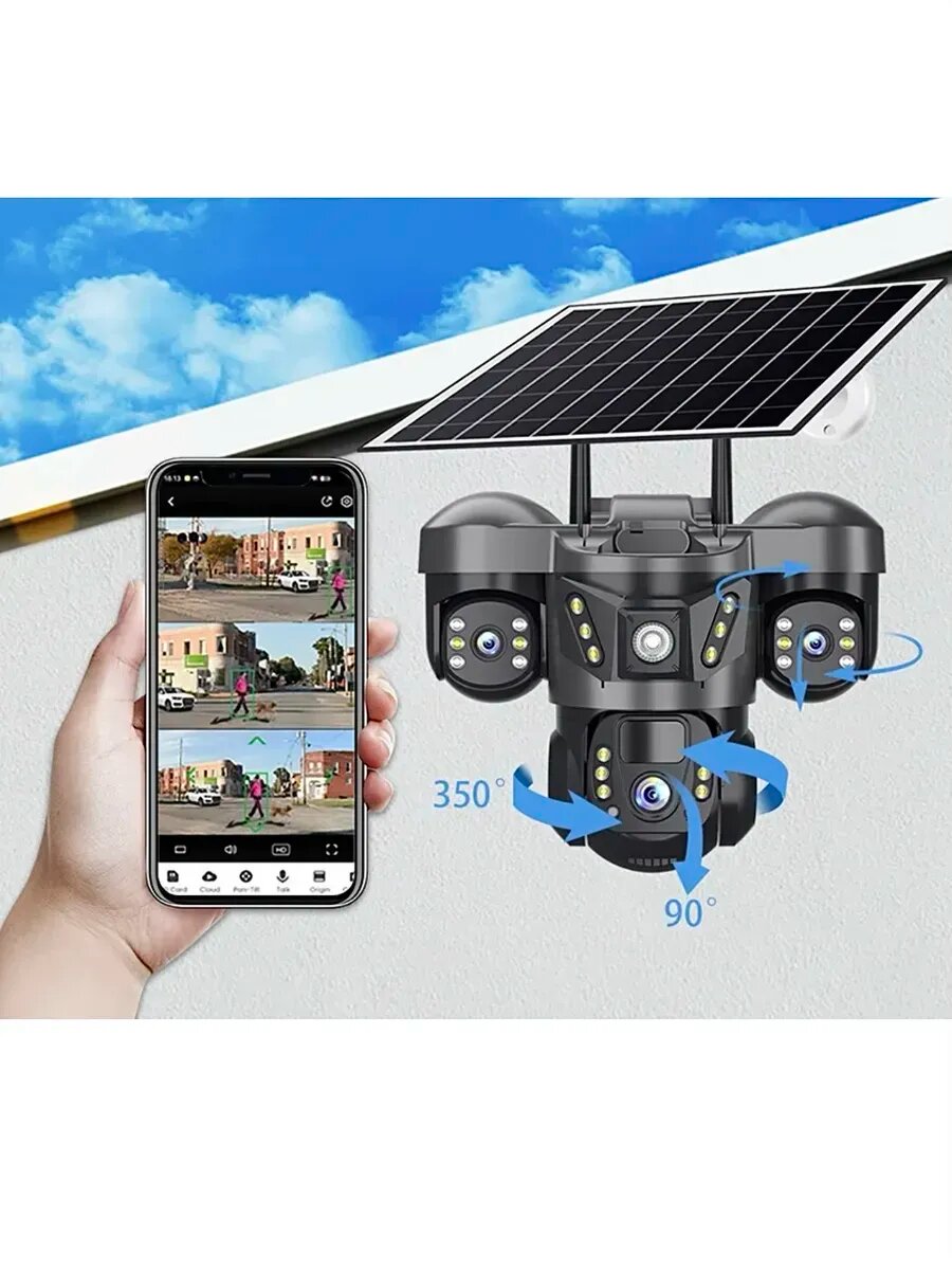 Камера видеонаблюдения уличная WIFI на солнечной батарее