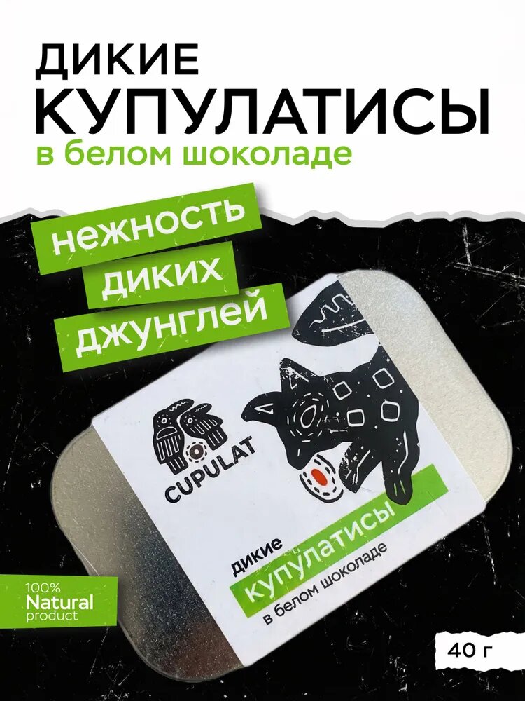 Дикие купулатисы - сухофрукт Купуасу в белом шоколаде, шоколадное драже, конфеты из сушеного фрукта 40 г