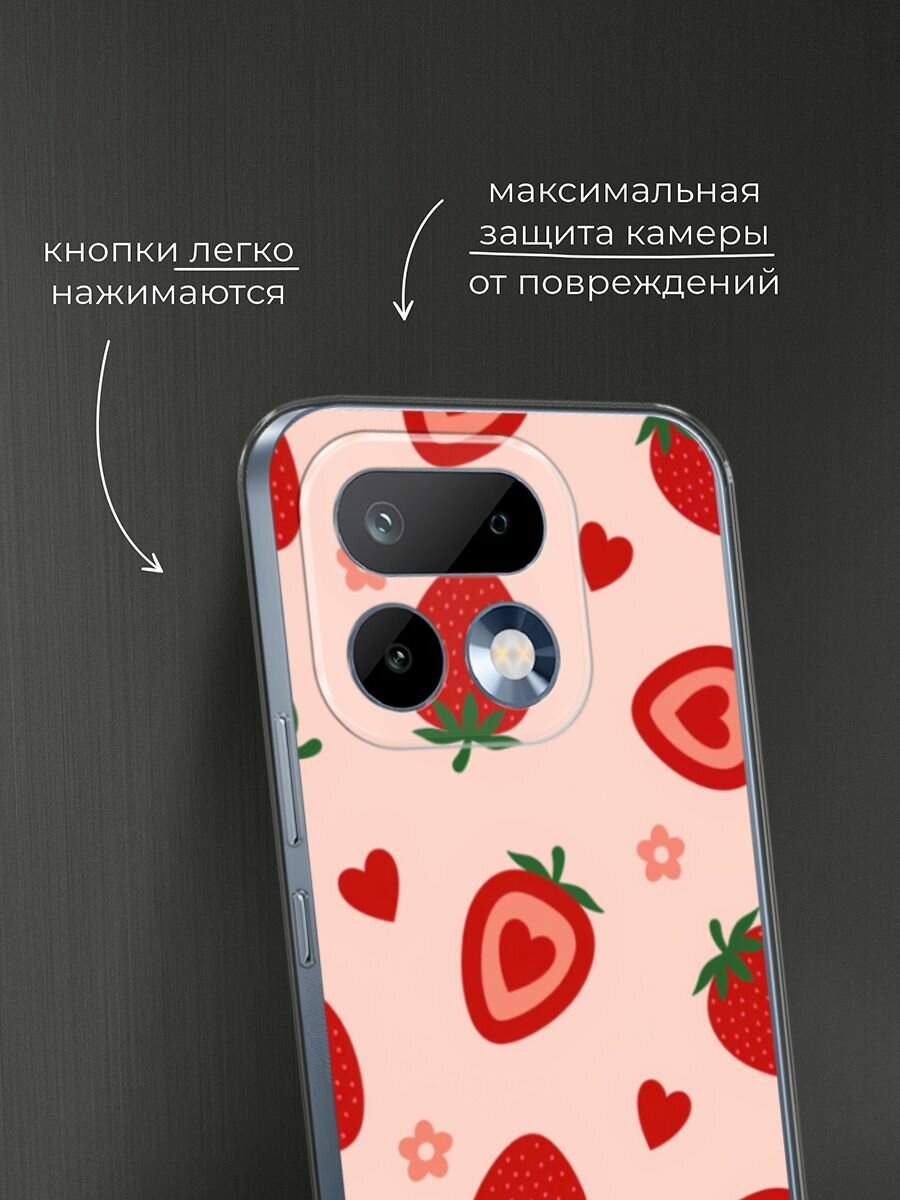 Чехол на Realme 16 Pro / Реалме 16 Про с принтом Heart strawberries 1 — фото 1