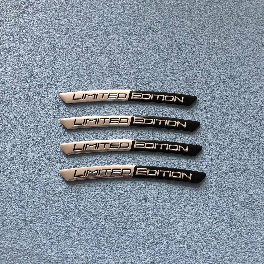 Эмблемы на колесных дисках Limited Edition, для автомобилей, металл, самоклеящиеся, Серебристый + черный