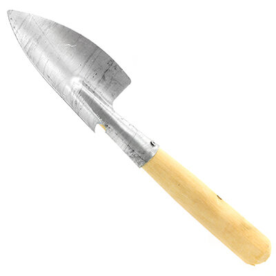 Совок хозяйственный КНР посадочный 7х11,5 см, s 0,08 см, малый, оцинкованный, деревянный черенок 29-31 (TP-SPMO)