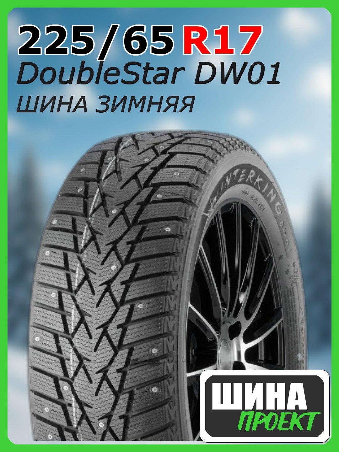 Шина зимняя шипованная DoubleStar 225/65/17 T 102 DW01 Ш. для легковых автомобилей 1PN02256517E000003