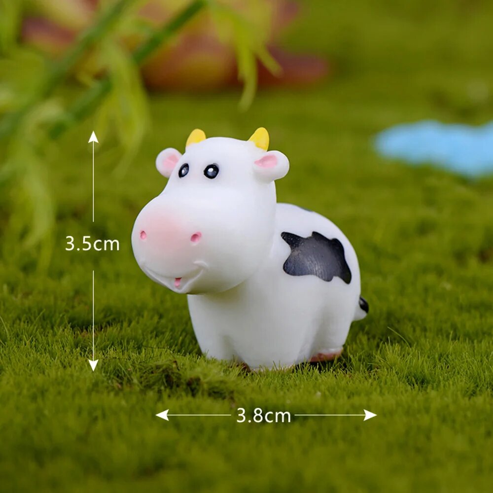 Миниатюрная фигурка коровы, 3.5см, Белый, A
