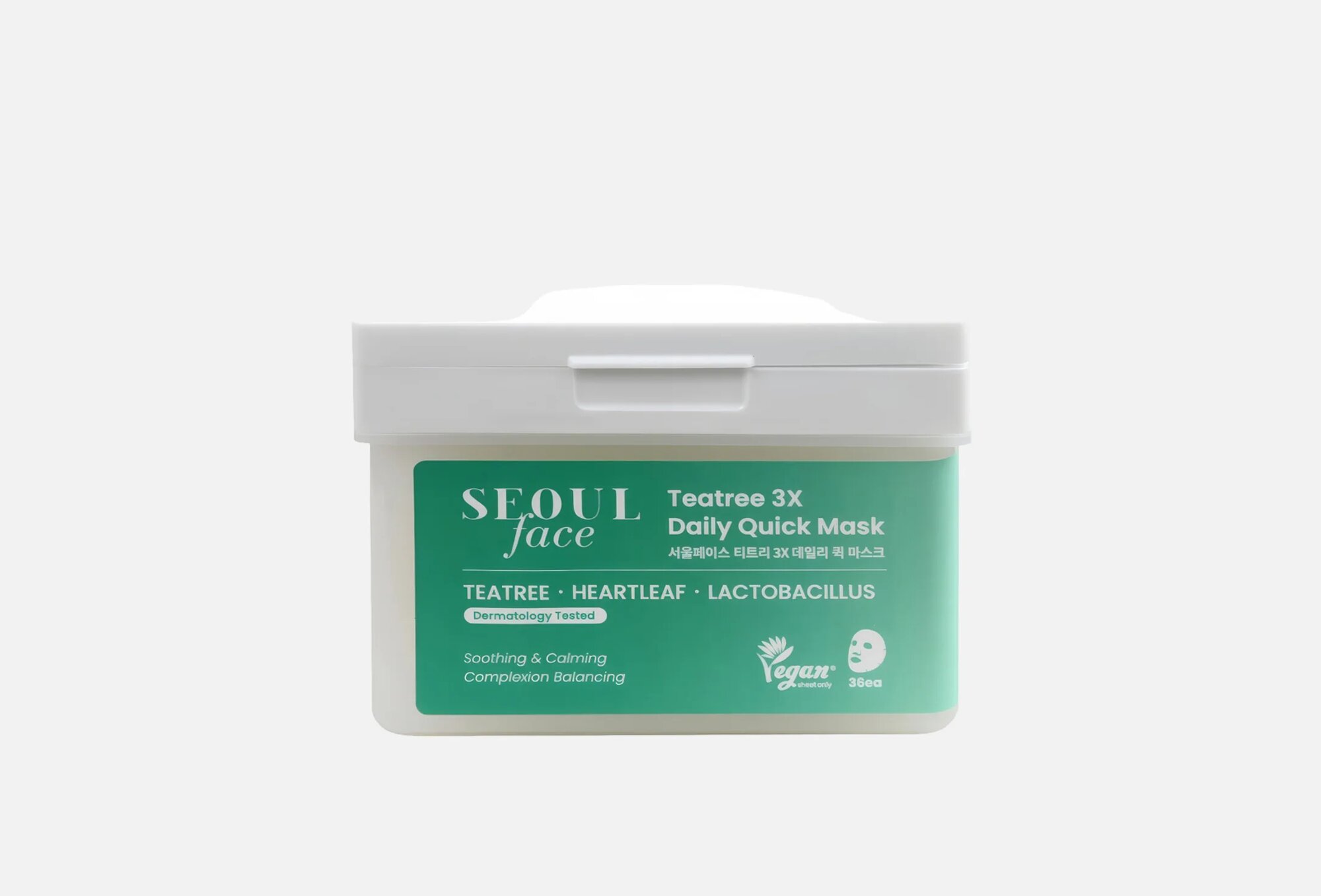 Набор масок DERMAL "Seoul Face Tea Tree", для лица, 36 масок
