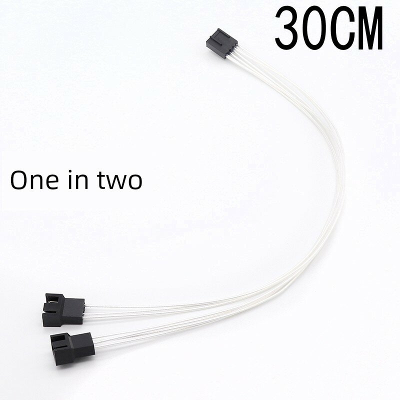 Маленький 4-pin кабель с серебряным покрытием для вентилятора с разветвителем 1:2, длина 30 см