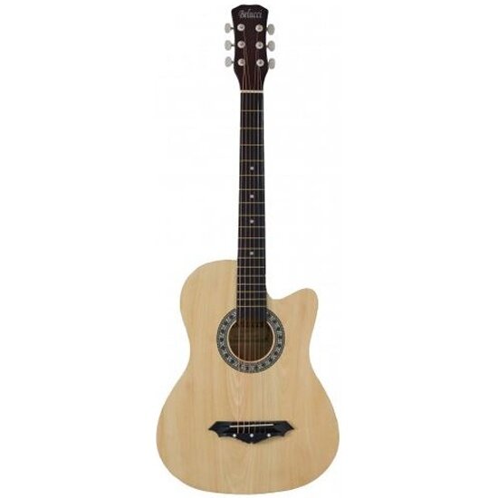 Акустическая гитара Belucci BC3820 N SMART, с медиаторами, чехлом, ремнём, струнами, натуральный