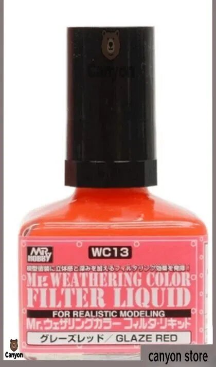 Краска акриловая MR.WEATHERING COLOR WC13 FILTER LIQUID GLAZE RED 40.18 мл./ 136 г.