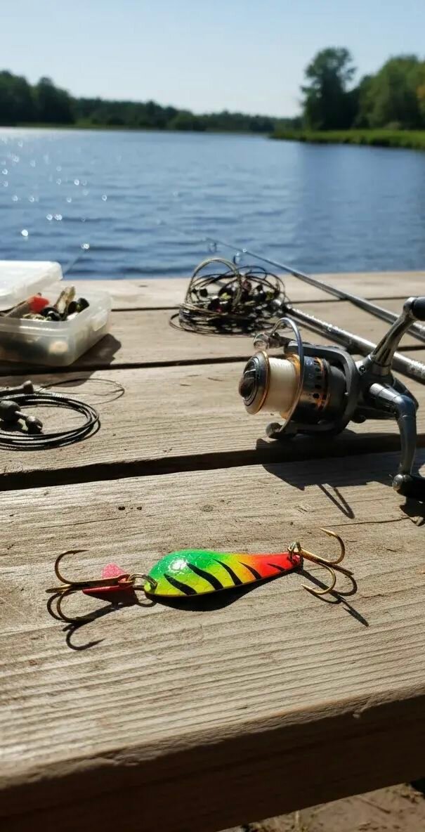 Блесна колеблющаяся для рыбалки крашеная