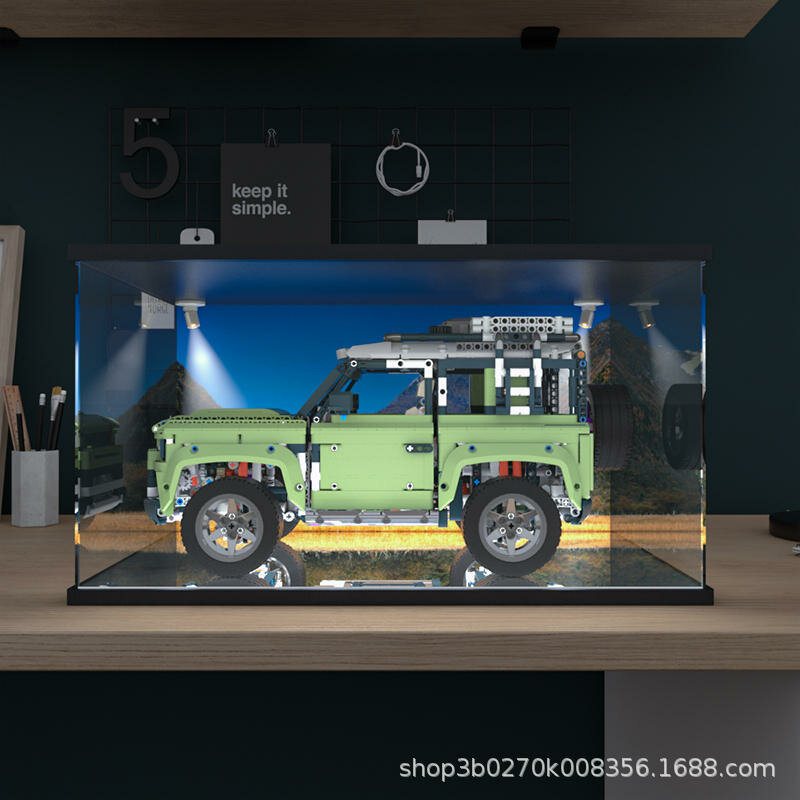 Коробка для демонстрации Lego Land Rover Defender 42110 с деревопластиковыми верхней и нижней сторонами, открыванием