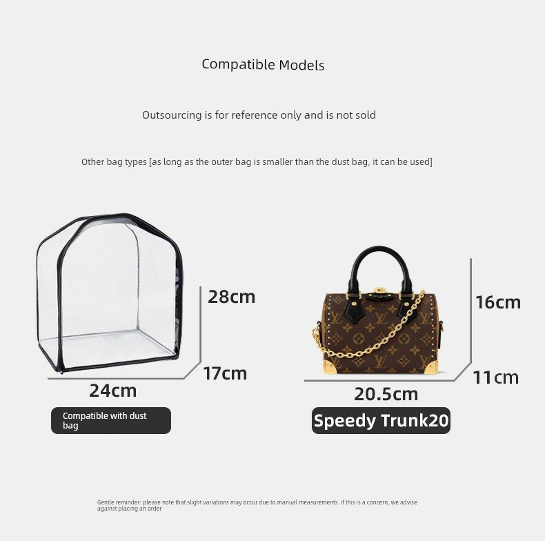 Прозрачная пылезащитная сумка для LV Speedy Trunk20 - Защитный чехол от влаги и плесени для сумок