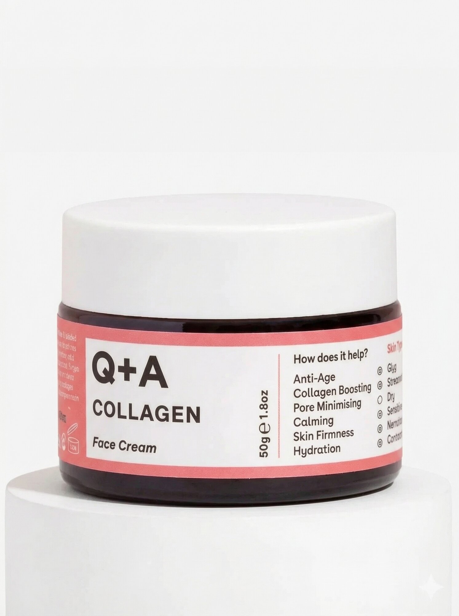 Омолаживающий и увлажняющий крем для лица с коллагеном 50 гр Q+A