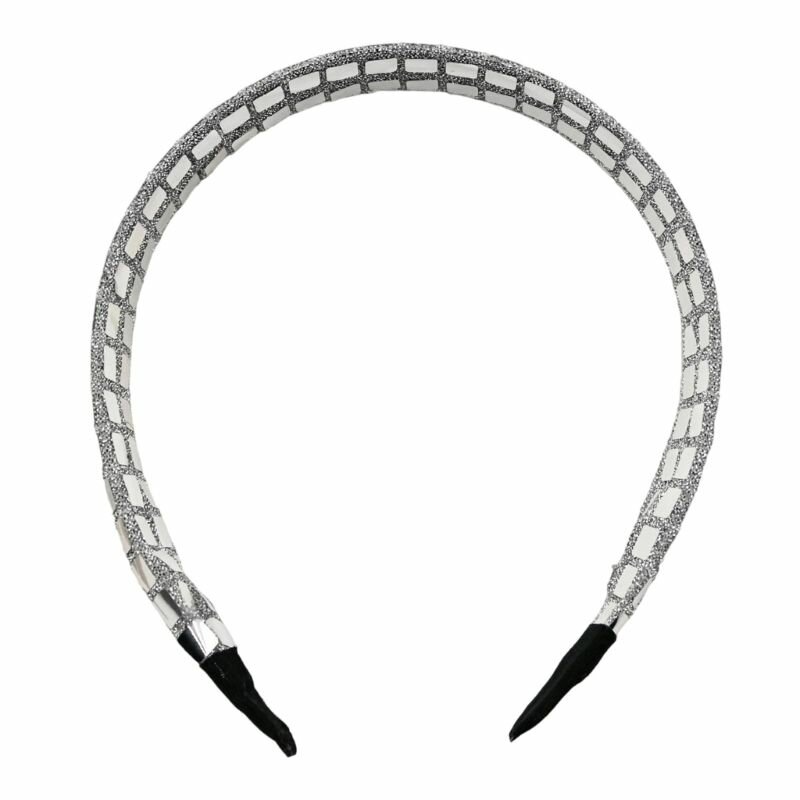 (1 шт) Стильный тканевый ободок с пайетками квадратной формы - Пайеточный ободок