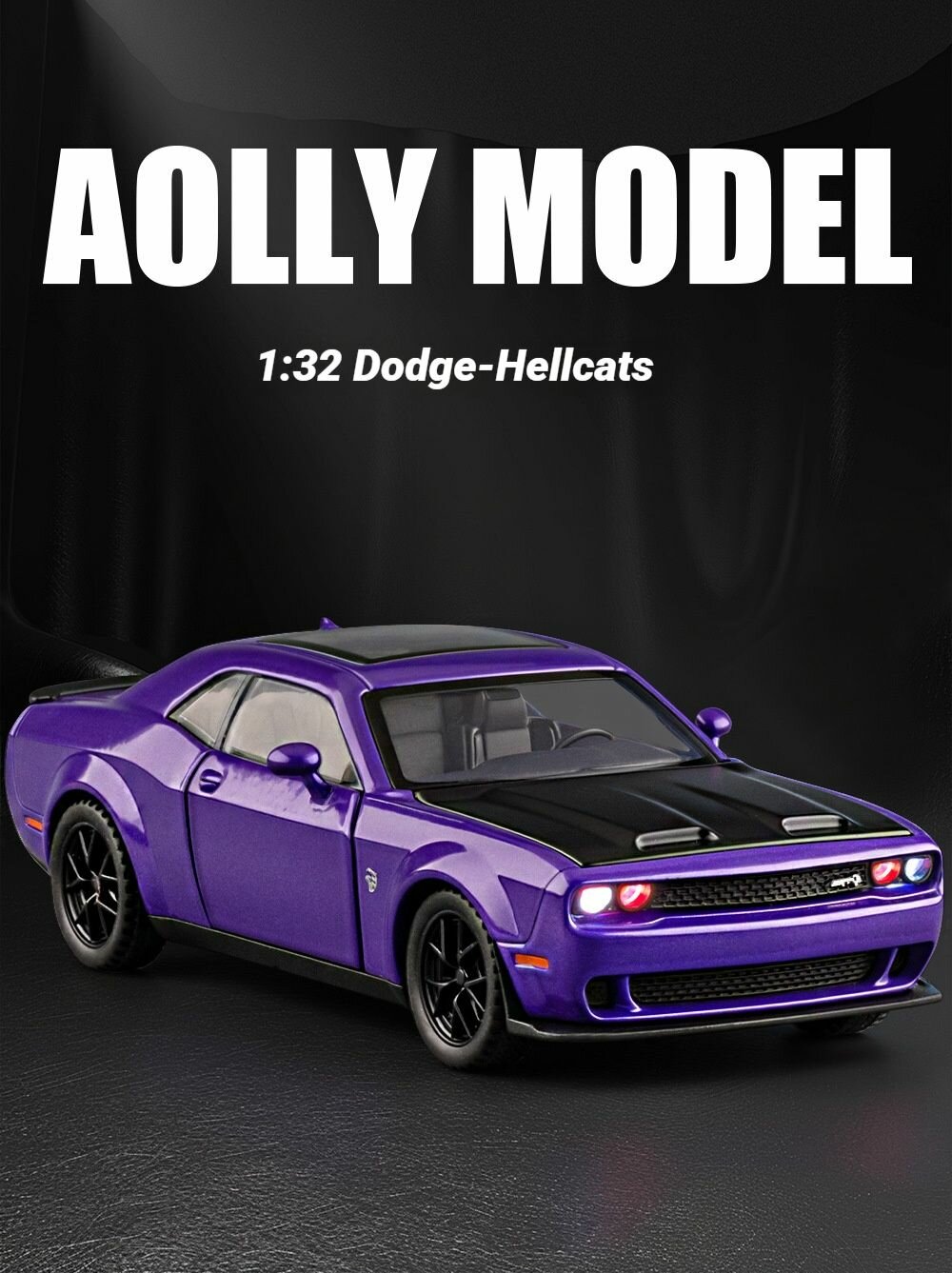 Литая модель Dodge Challenger Hellcat 1:32 Масл-кар, коллекционная модель, американская классика (без коробки)