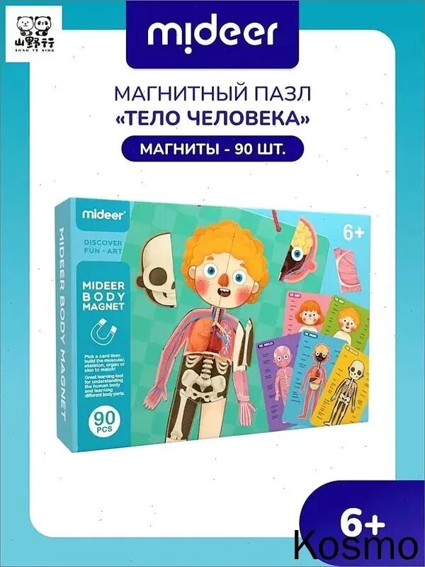 Магнитные пазлы для детей, малышей "Тело человека", пазлы для детей 3 лет