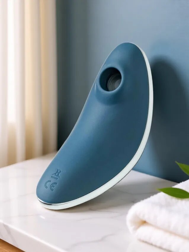 Вакуум-волновой стимулятор клитора с вибрацией Satisfyer Vulva Lover 1, силикон, синий, 11,9 см(в пакете)