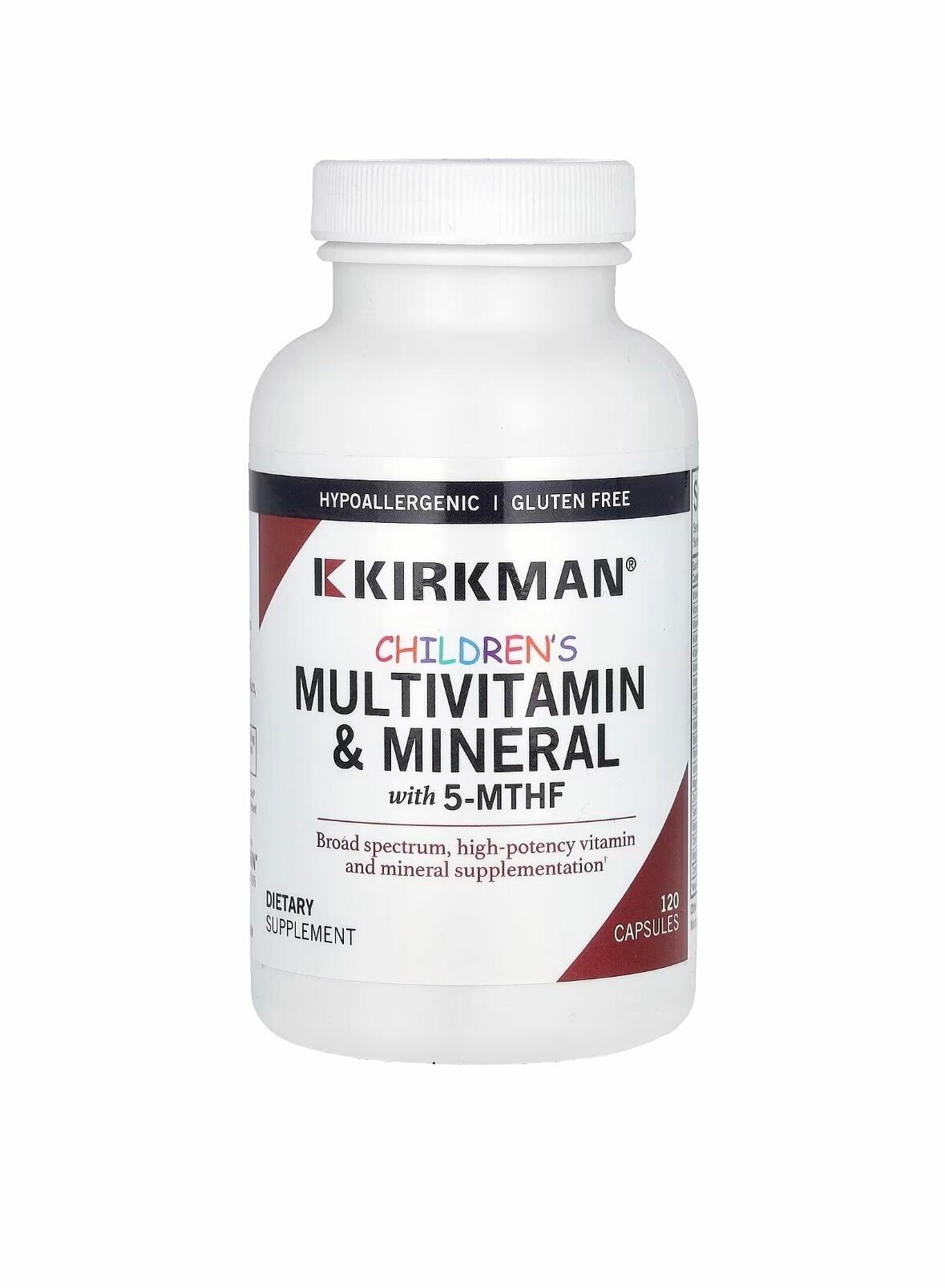 Kirkman Labs, Multivitamin & Mineral with 5-MTHF, Мультивитамины и минералы для детей с 5-МТГФ, 120 капсул