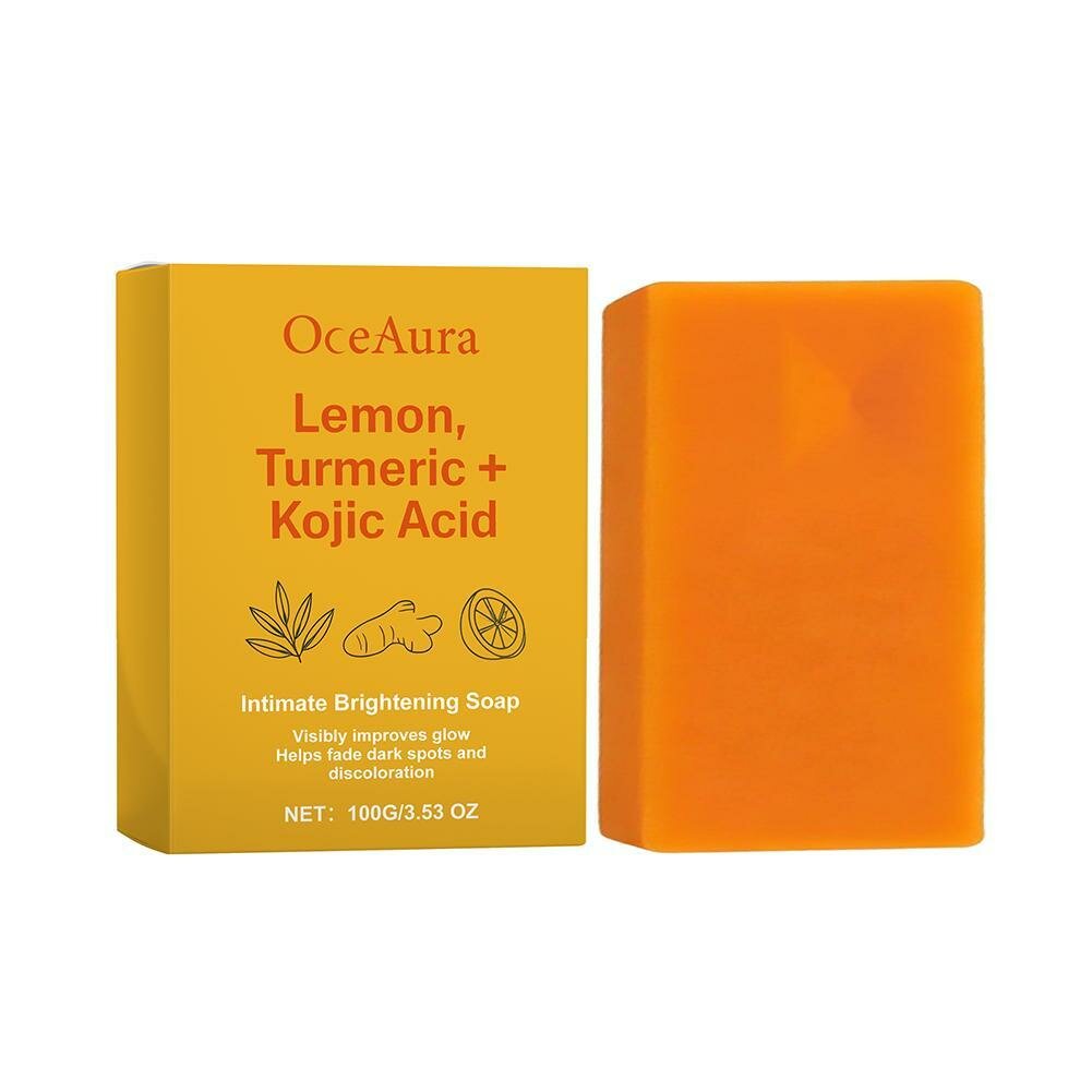 Лимонная куркума, массажное мыло, мыло для ванны ручной работы, глубокое очищение, отшелушивание, увлажнение кожи, придание ей гладкости и мягкости, уход за интимными частями тела