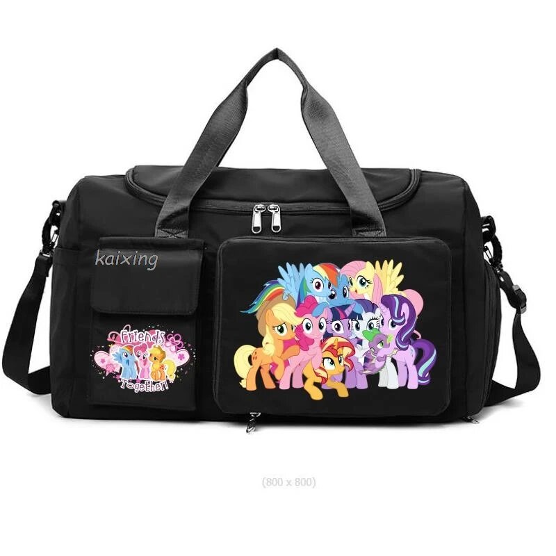Спортивная сумка My Little Pony, черная, с принтом