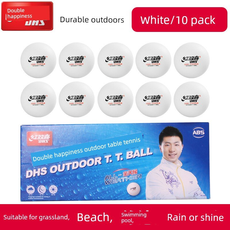 Настольные теннисные мячи Red Double Star Outdoor Waterproof, набор 10 шт, белый, устойчивый к погоде