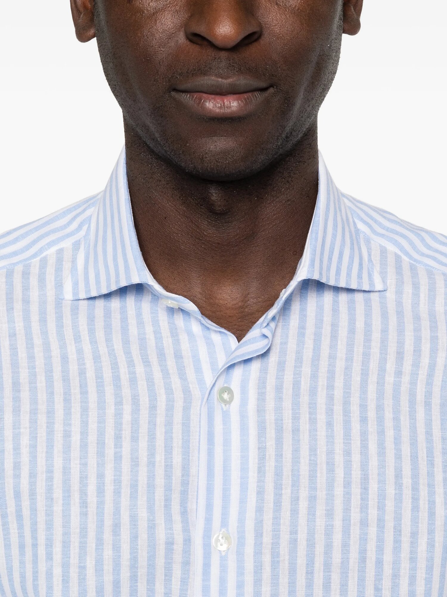 Рубашка Borriello Napoli Striped shirt, размер S, blue — фото 1