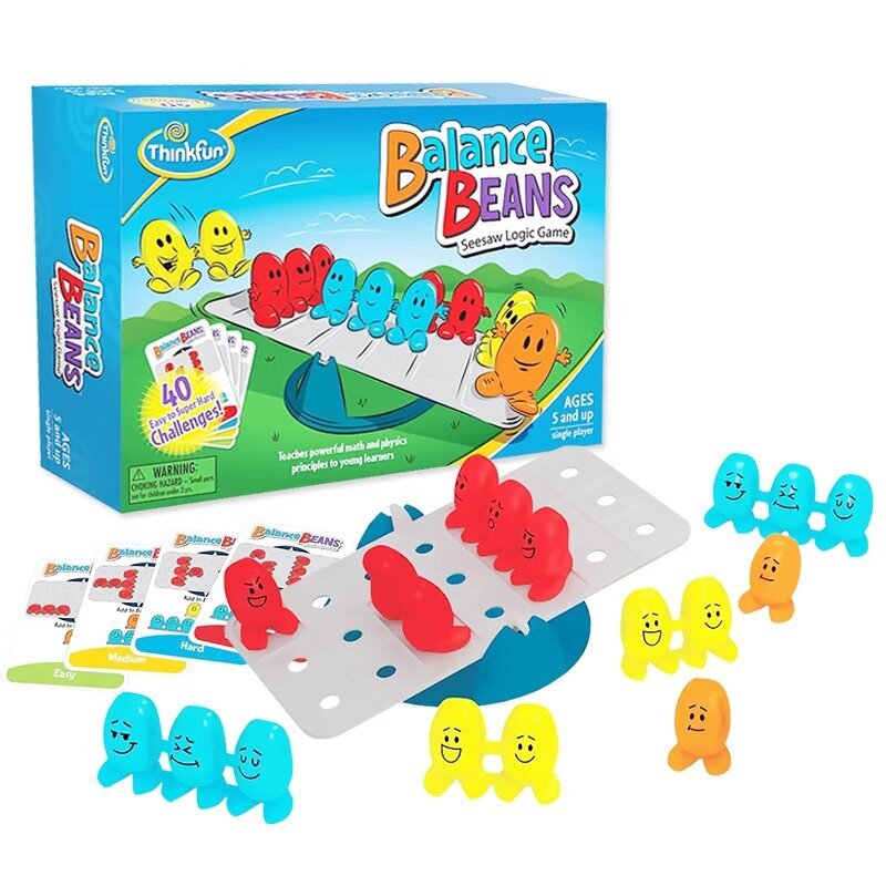 Thinkfun Balance Beans образовательная STEM-игра с 40 уровнями для детей, 1-2 игрока, деревянные бобы и баланс-доска