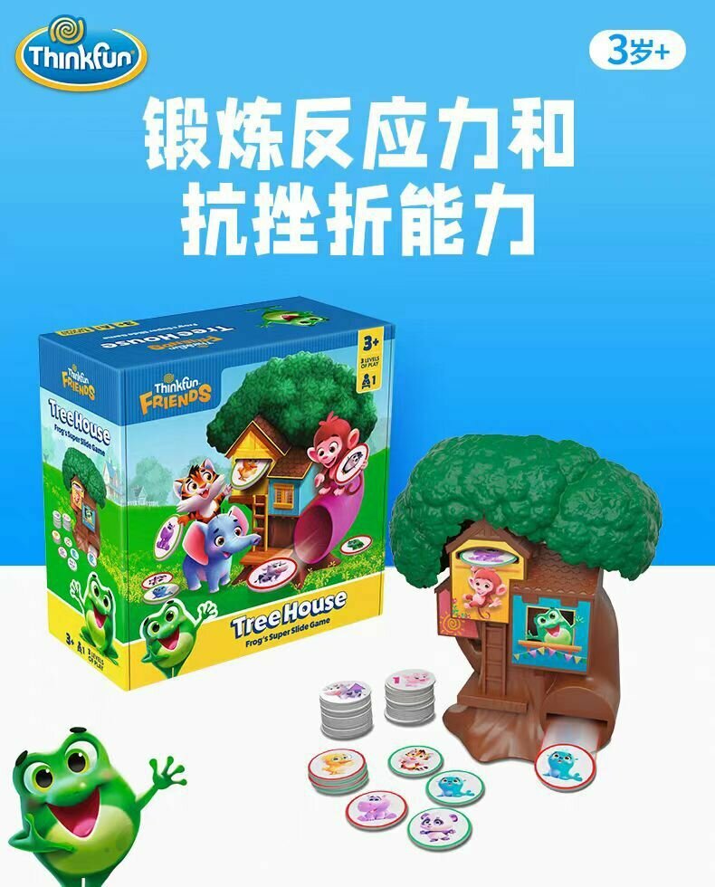 Деревянная игровая доска Thinkfun Friends: Лягушка и скользящая горка для детей от 3 лет