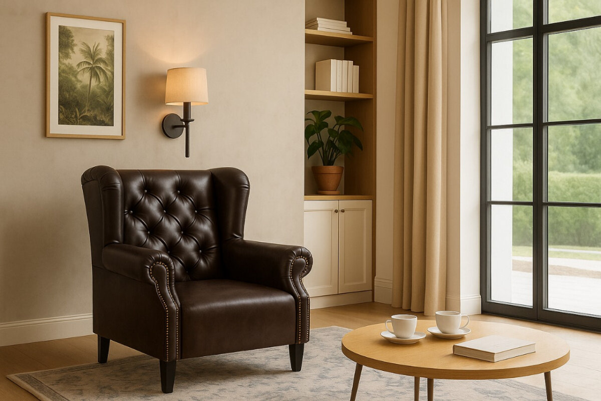 Кресло Мадрид, Базовые ткани, Velutto Soft цвет Коричневый, 6 кг