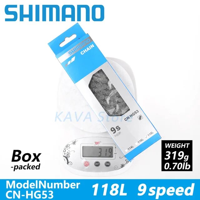 Цепь велосипедная Shimano CN-HG53 9S 118L, белая