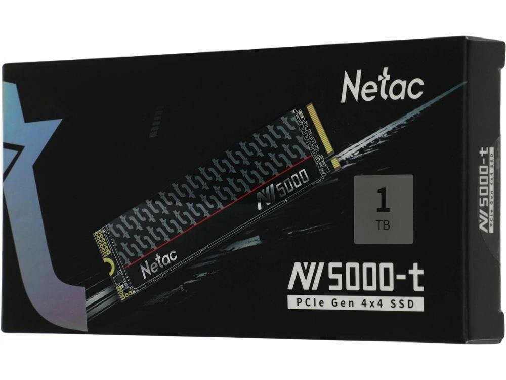 Твердотельный накопитель SSD M.2 1 Tb Netac NV5000-t Read 4800Mb/s Write 4600Mb/s 3D NAND TLC NT01NV5000T-1T0-E4X