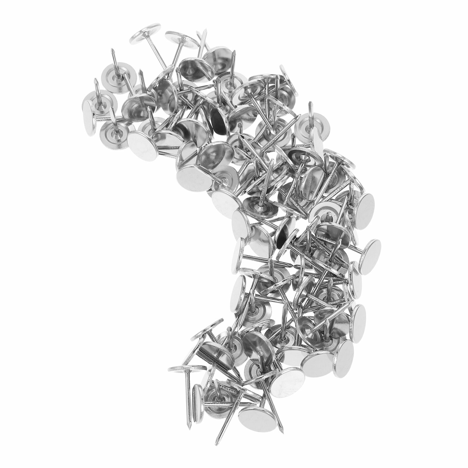 Серебристые декоративные мебельные гвозди из нержавеющей стали с удлинённым стержнем для обивки мебели 100 шт