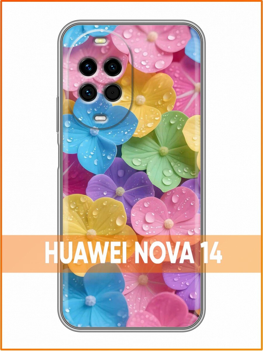 Чехол для Huawei Nova 14 с принтом для женщин с цветочками (Хуавей Нова 14)