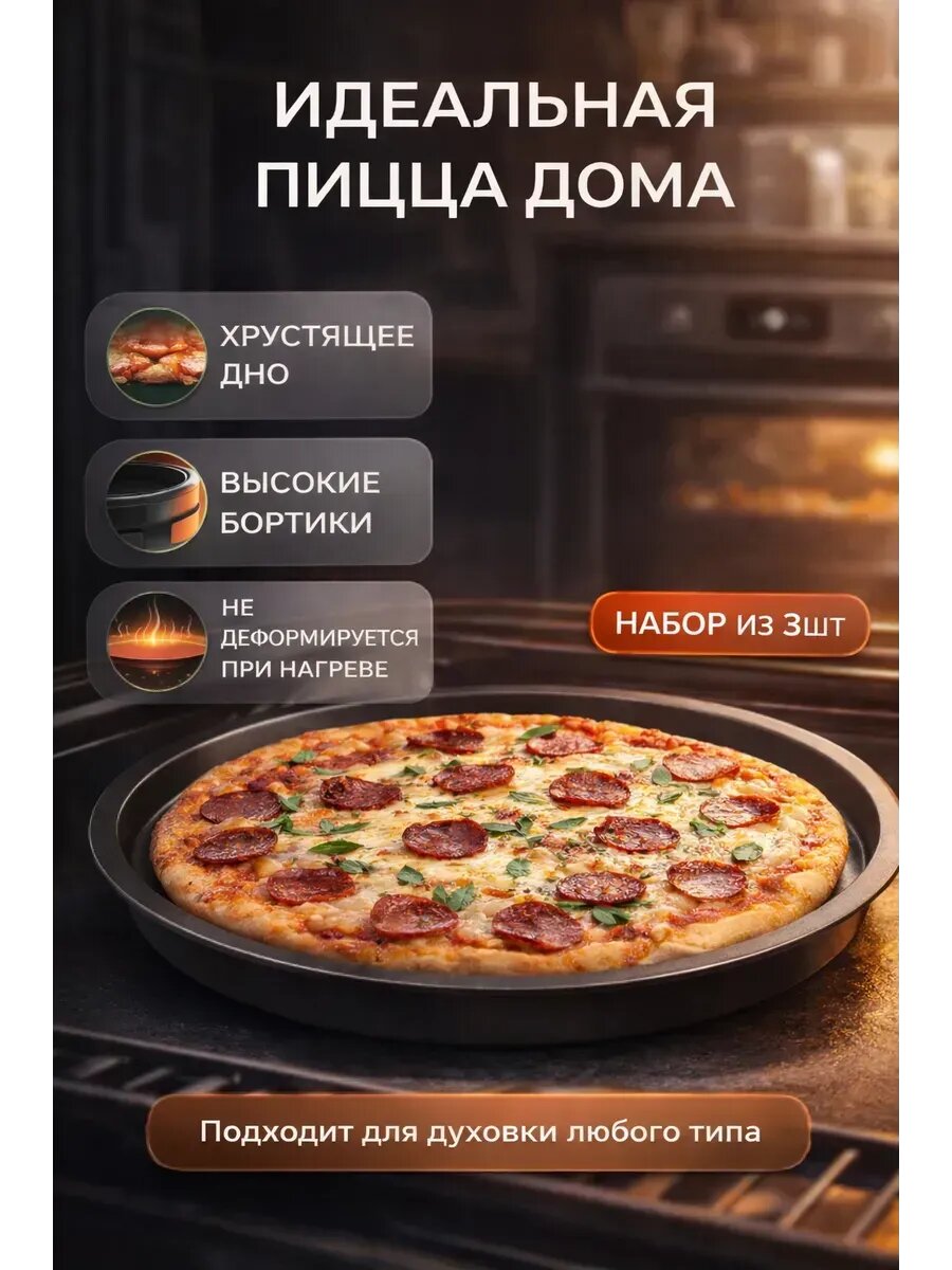 Форма для пиццы антипригарная сталь комплект